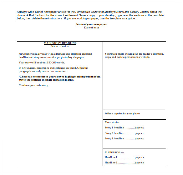 20+ Word Newspaper Templates Free Download