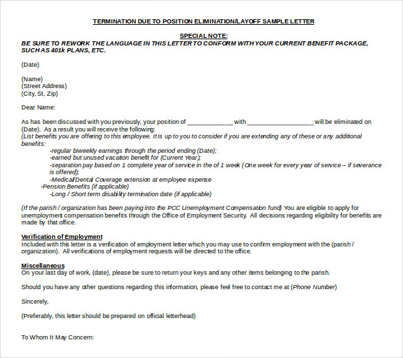 17+ Word Termination Letters Download