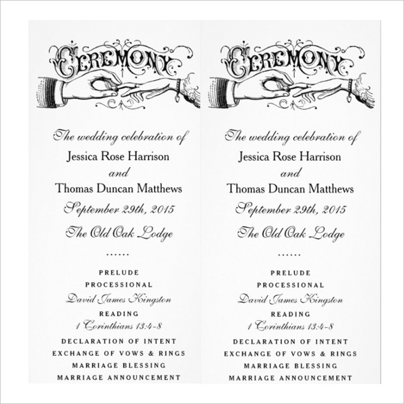 23+ Wedding Ceremony Templates – Free Sample, Example, Format Download