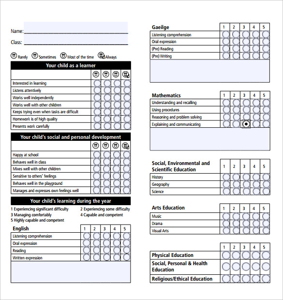 Report Card Template - 28+ Free Word, Excel, PDF Documents Download