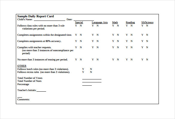 Report Card Template - 28+ Free Word, Excel, PDF Documents Download