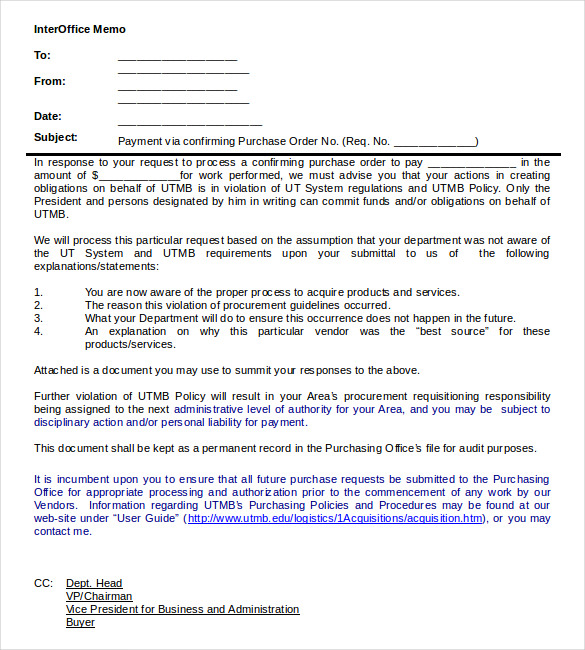 Interoffice Memo Template - 13+ Word, PDF, Google Docs Documents Download