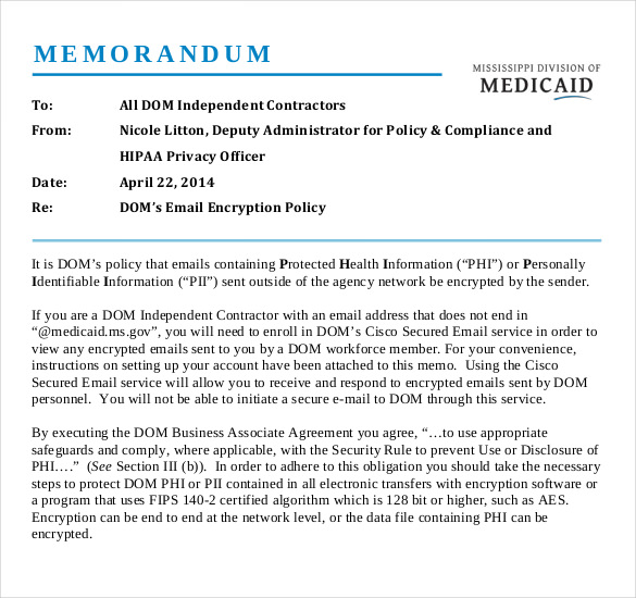 Free 6+ Email Memo Templates, Word, PDF Documents Download