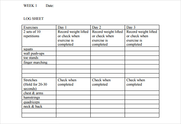 Workout Log Template - 14+ Free Word, Excel, PDF, Vector EPS Format ...