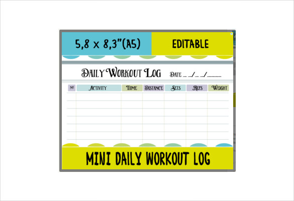 Workout Log Template - 14+ Free Word, Excel, PDF, Vector EPS Format ...