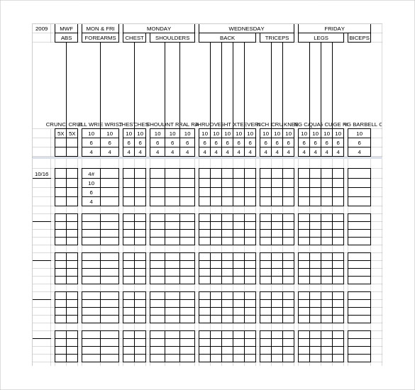 Workout Log Template - 14+ Free Word, Excel, PDF, Vector EPS Format ...