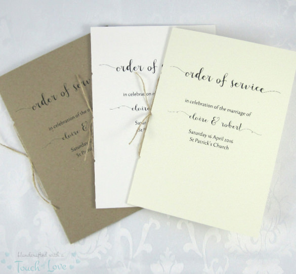 16+ Wedding Order of Service Templates in MS Excel, MS Word, Numbers ...