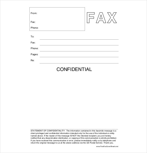 12+ Confidential Cover Sheet Templates – Free Sample, Example, Format ...