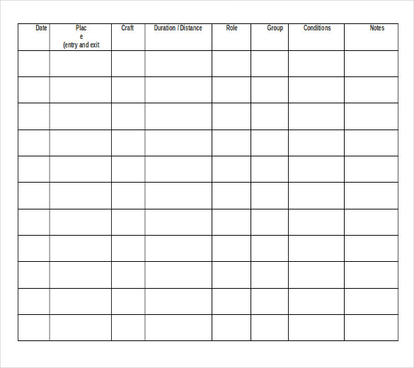 29+ Word Log Templates Free Download