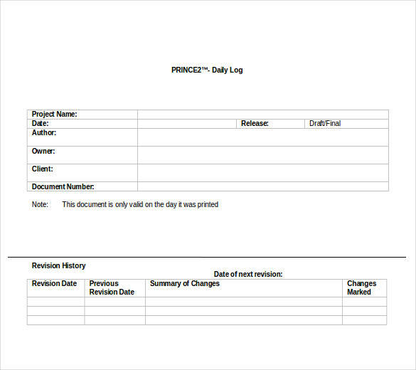 29+ Word Log Templates Free Download