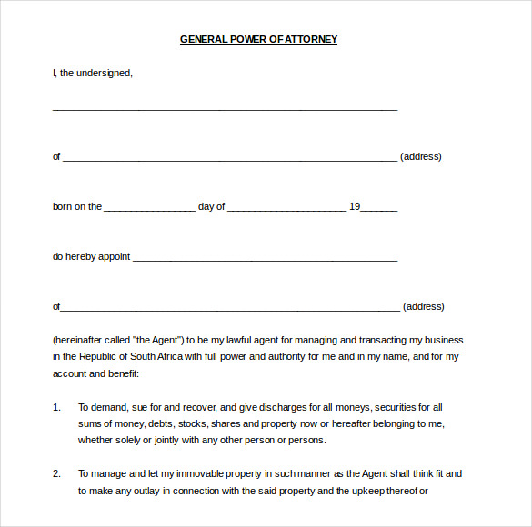 22+ Word Power of Attorney Templates Free Download