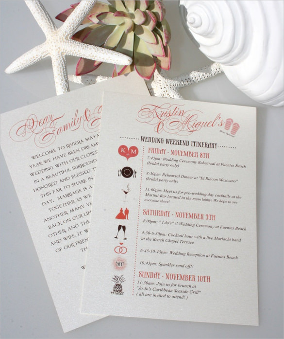 26 Wedding Itinerary Templates Free Sample Example Format Download 