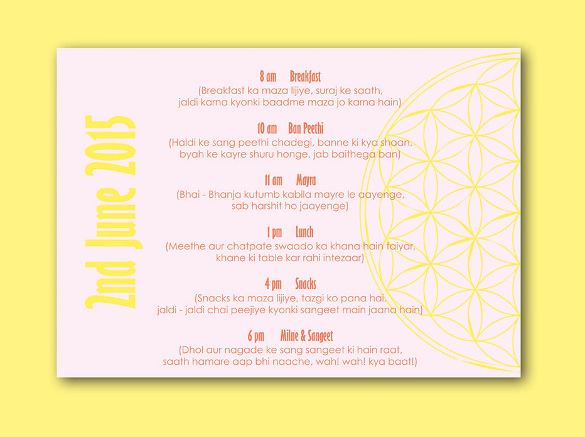 19 Wedding Schedule Templates PSD PDF DOC XLS