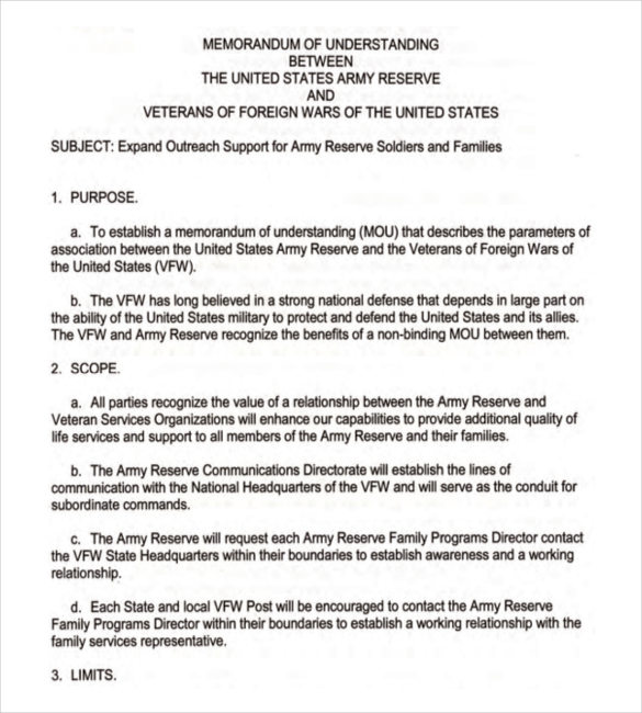 41 Memorandum Of Understanding Templates PDF Google Docs