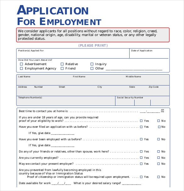 15+ Job Application Templates – Free Sample, Example, Format Download!