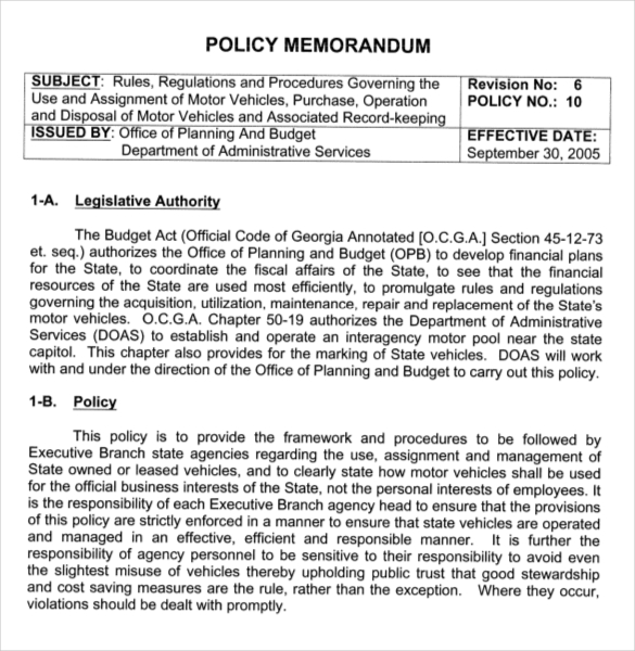 Policy Memorandum Sample Classles Democracy
