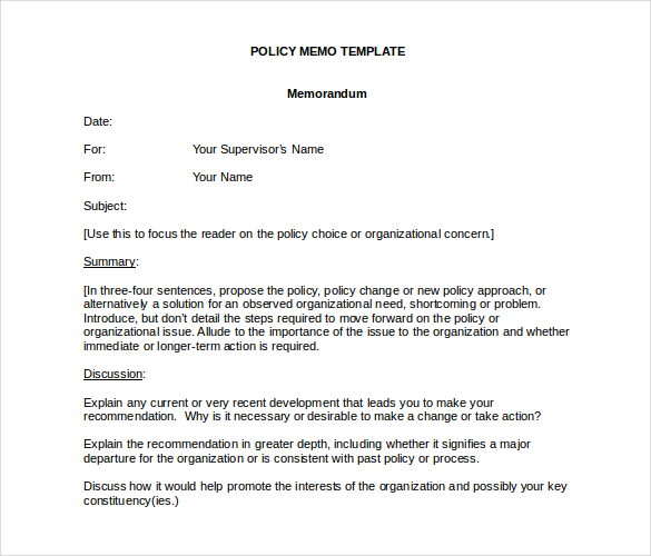 20 Policy Memo Templates Sample Word Google Docs Format Download