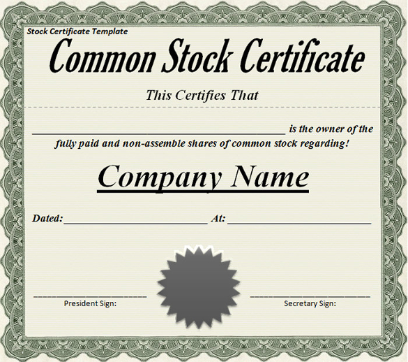 27+ Stock Certificate Templates - Word, PSD, AI, Publisher