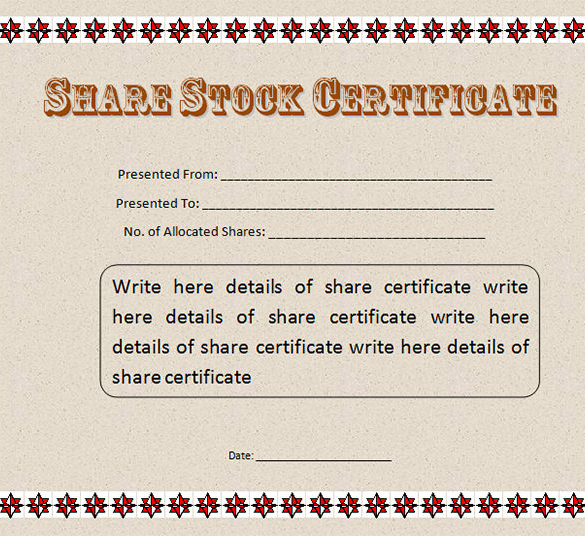 27+ Stock Certificate Templates - Word, PSD, AI, Publisher