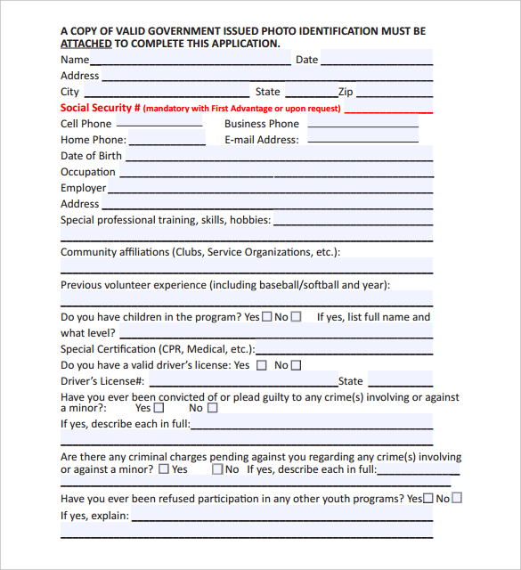 14+ Volunteer Application Template - Word, PDF