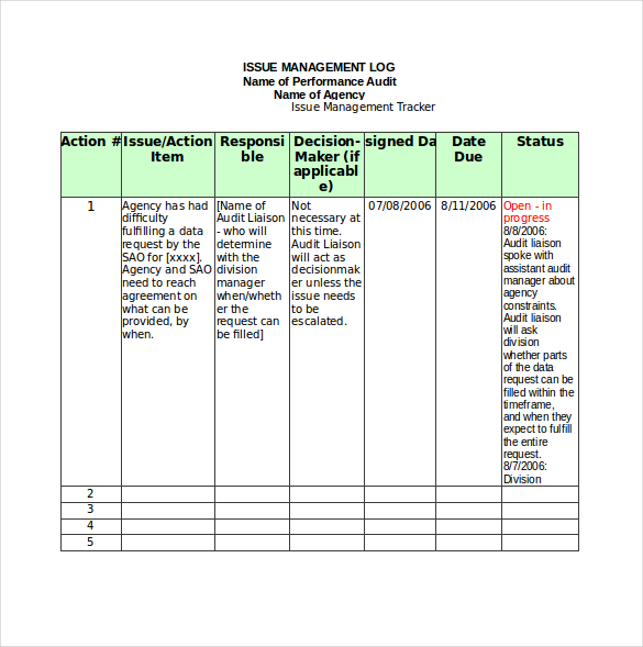 Defect Log Templates 10 Free Printable Word Excel PDF Formats 