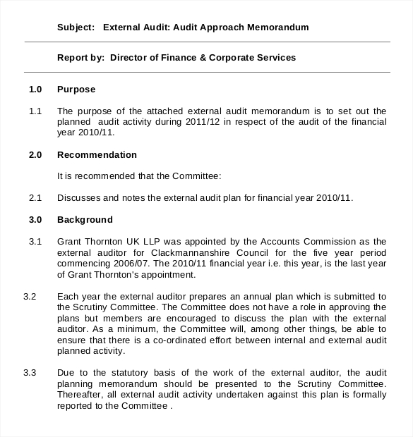 19+ Audit Memo Templates – Sample Word, Google Docs Format Download