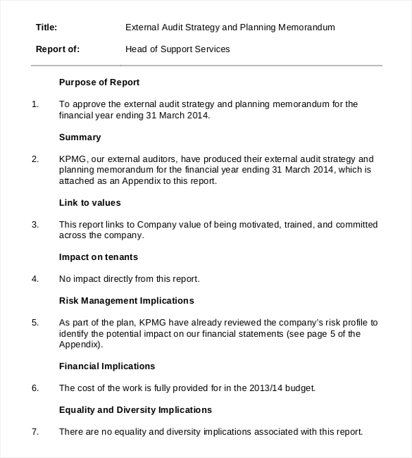 19+ Audit Memo Templates – Sample Word, Google Docs Format Download