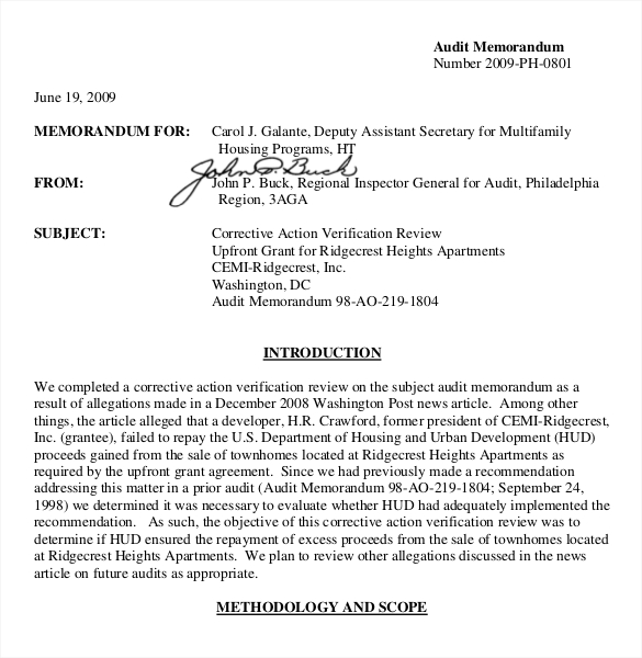 19+ Audit Memo Templates – Sample Word, Google Docs Format Download