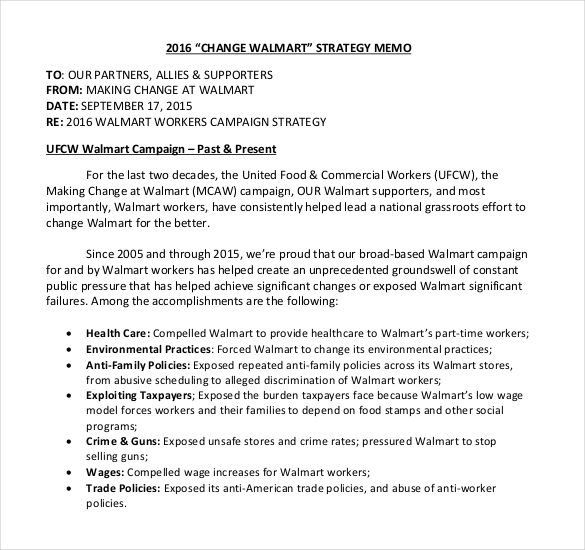 13 Strategy Memo Templates Sample Word Google Docs Format Download