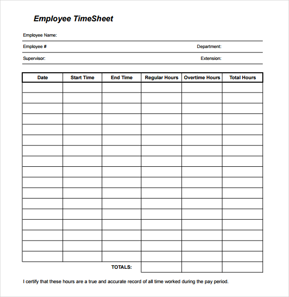 26 Monthly Timesheet Templates Free Sample Example Format Download