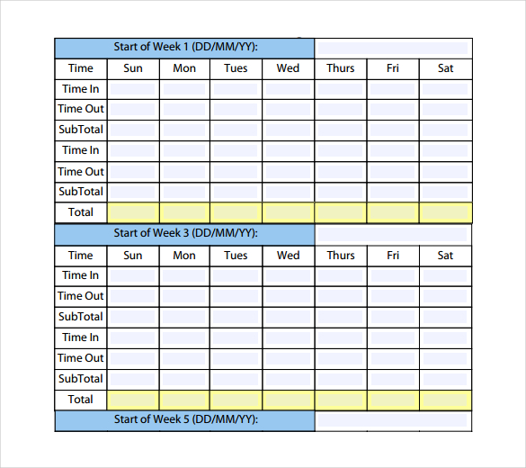 26+ Monthly Timesheet Templates - Free Sample, Example Format Download