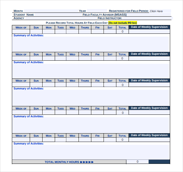 26+ Monthly Timesheet Templates - Free Sample, Example Format Download