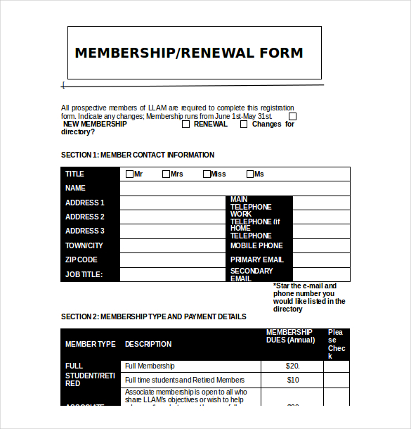 Membership Application Template - 23+ Free Word, PDF Documents Download!