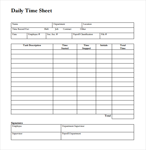 27+ Blank Timesheet Templates – Free Sample, Example Format Download
