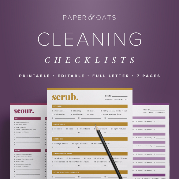 FREE 38 Cleaning Checklist Templates In MS Word Excel PDF Pages FREE 38 Cleaning Checklist Templates In MS Word Excel PDF Pages