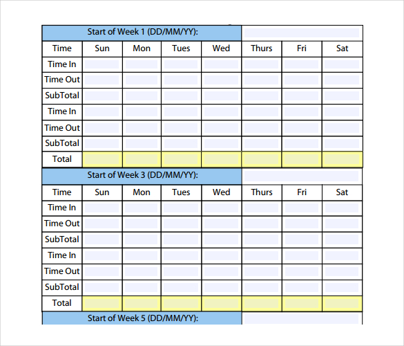 Payroll Timesheet Template | Free Payslip Templates