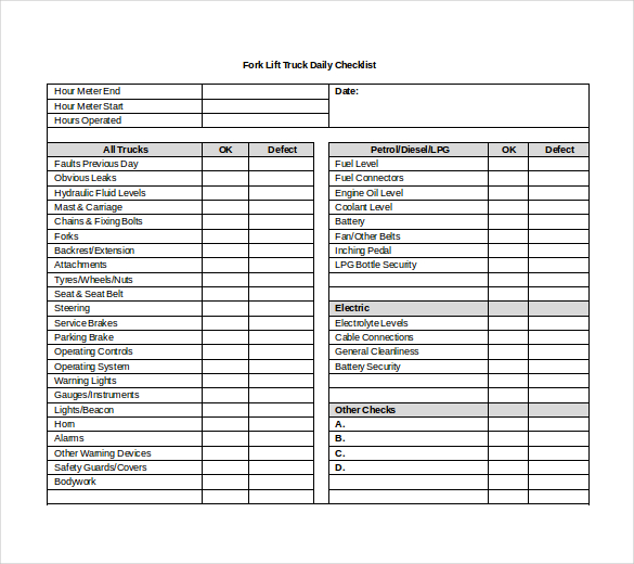 Daily Checklist Template - 30+ Word, Excel, PDF Documents Download!