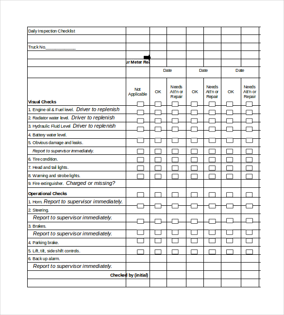 Daily Checklist Template 30 Word Excel PDF Documents Download 