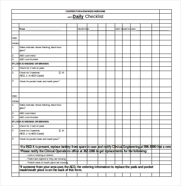 Daily Checklist Template Excel Flyer Template