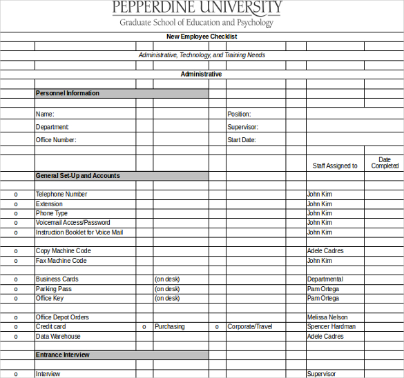 New Hire Checklist Template - 18+ Free Word, Excel, PDF Documents Download! New Hire Checklist Template - 18+ Free Word, Excel, PDF Documents Download!