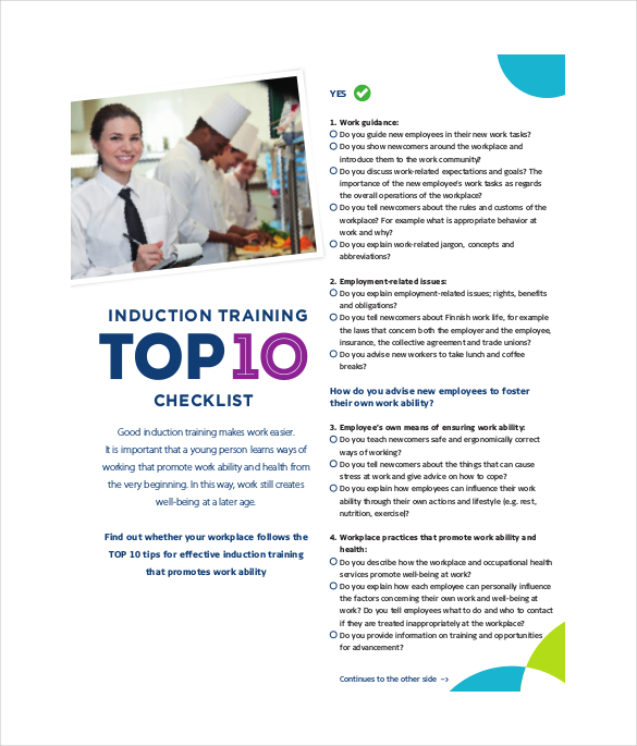 Training Checklist Template - 22+ Word, Excel, PDF Documents Download