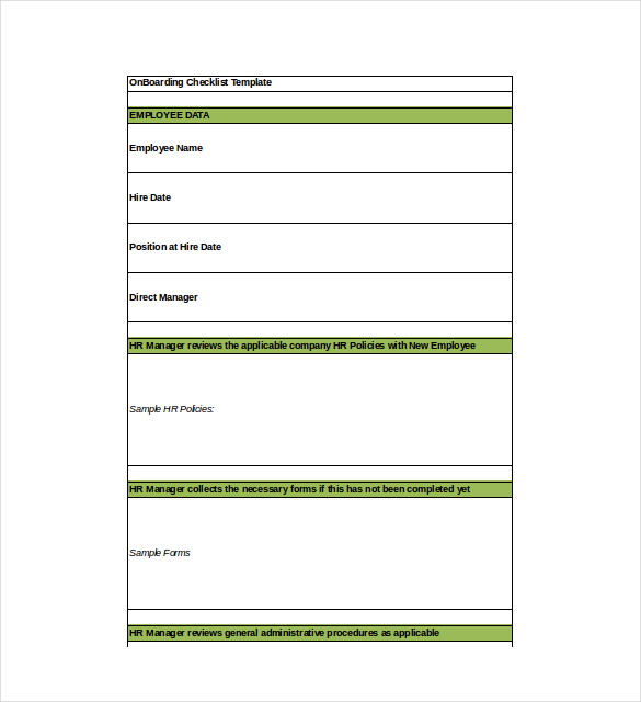 FREE 26+ Onboarding Checklist Templates in MS Word | Excel | PDF ...