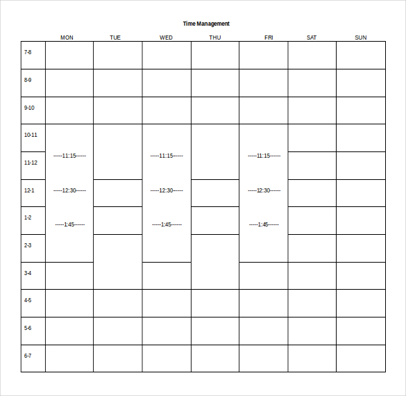 24+ Microsoft Word 2010 Format Timetable Templates Free Download