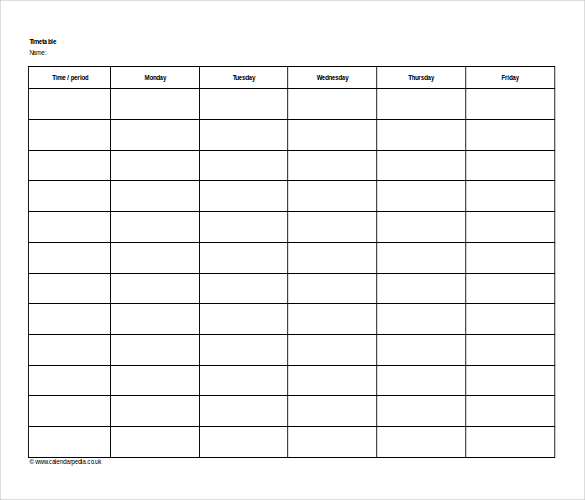24+ Microsoft Word 2010 Format Timetable Templates Free Download