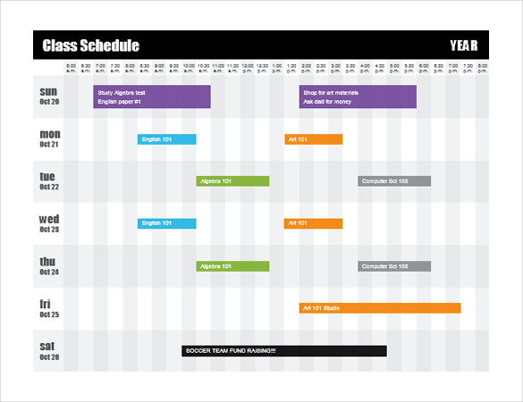 24+ Microsoft Word 2010 Format Timetable Templates Free Download