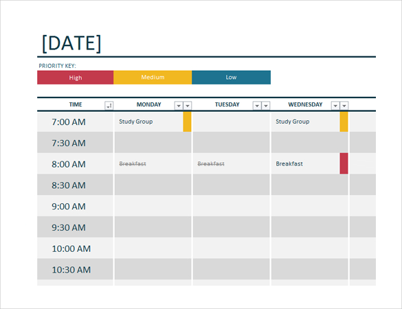 24+ Microsoft Word 2010 Format Timetable Templates Free Download