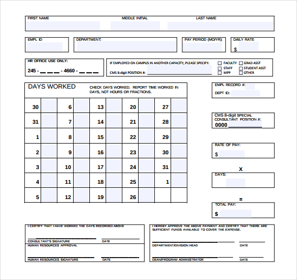 17+ Consultant Timesheet Templates & Samples - DOC, PDF