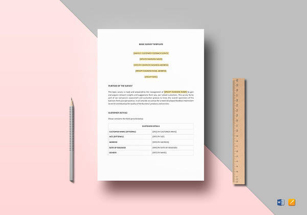 Survey Template – 211+ Free Word, Excel, PDF Documents Download
