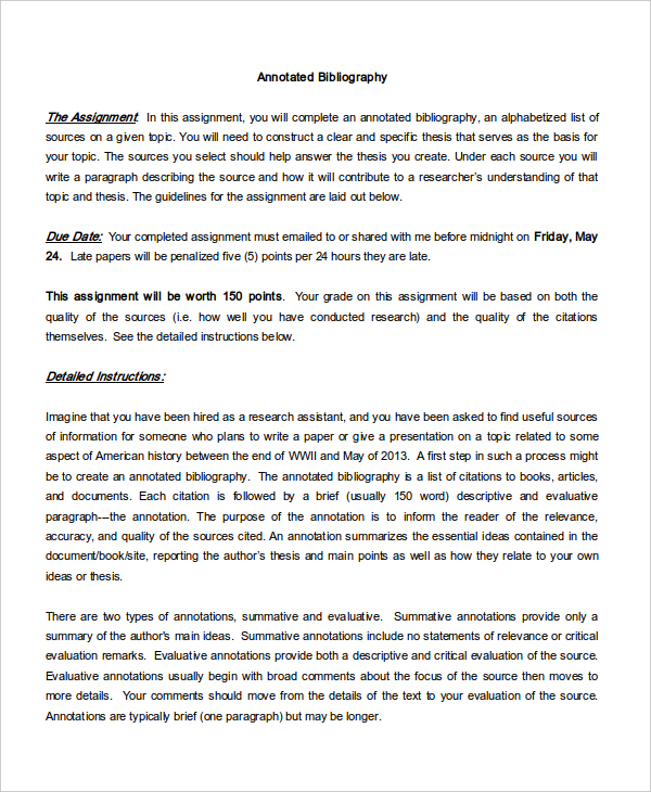 10+ Annotated Bibliography - Free Sample, Example, Format