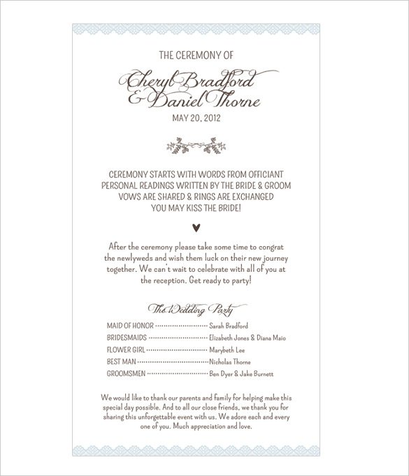 Printable Quinceanera Program Templates Free